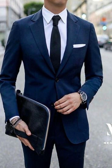 Navy Single Breasted Two-piece Suit Navy Single Breasted Two-piece Suit